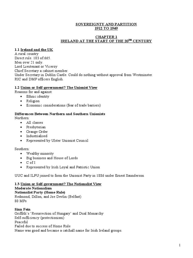 Sovereignty and Partition | PDF | Irish Nationalism | Politics Of Ireland