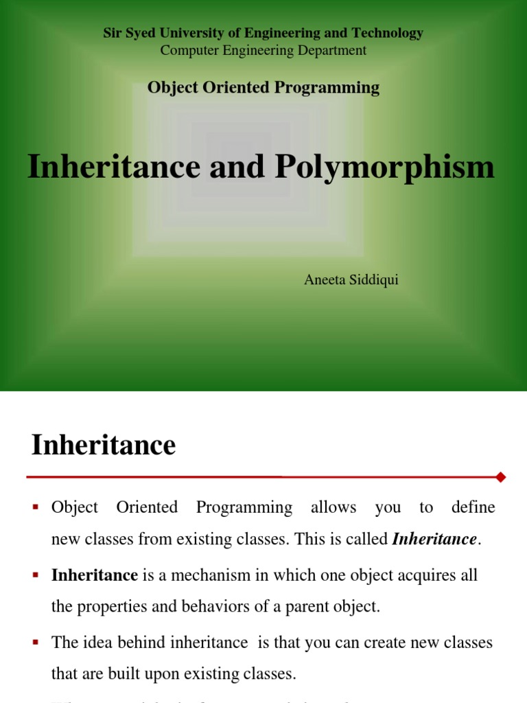 Inheritance Pdf Inheritance Object Oriented Programming Method Computer Programming