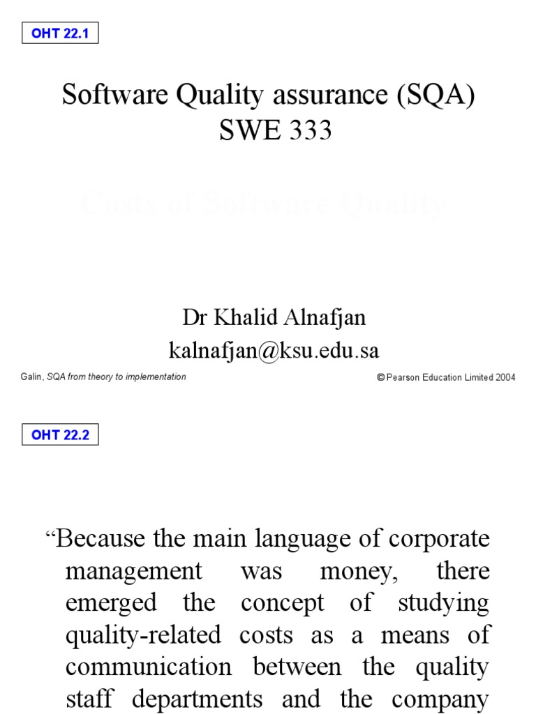 6.cost of Software Quality 0 | PDF | Software Quality | Software Testing