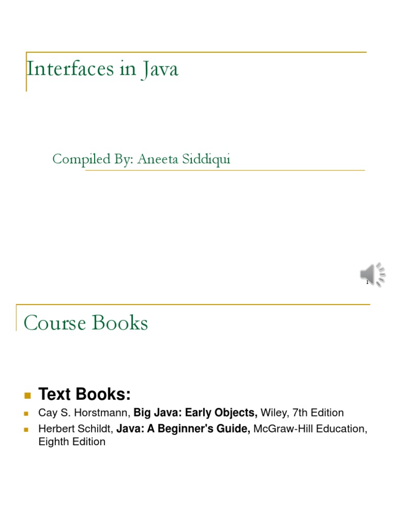Interfaces in Java: Compiled By: Aneeta Siddiqui | Download Free PDF | Class (Computer ...