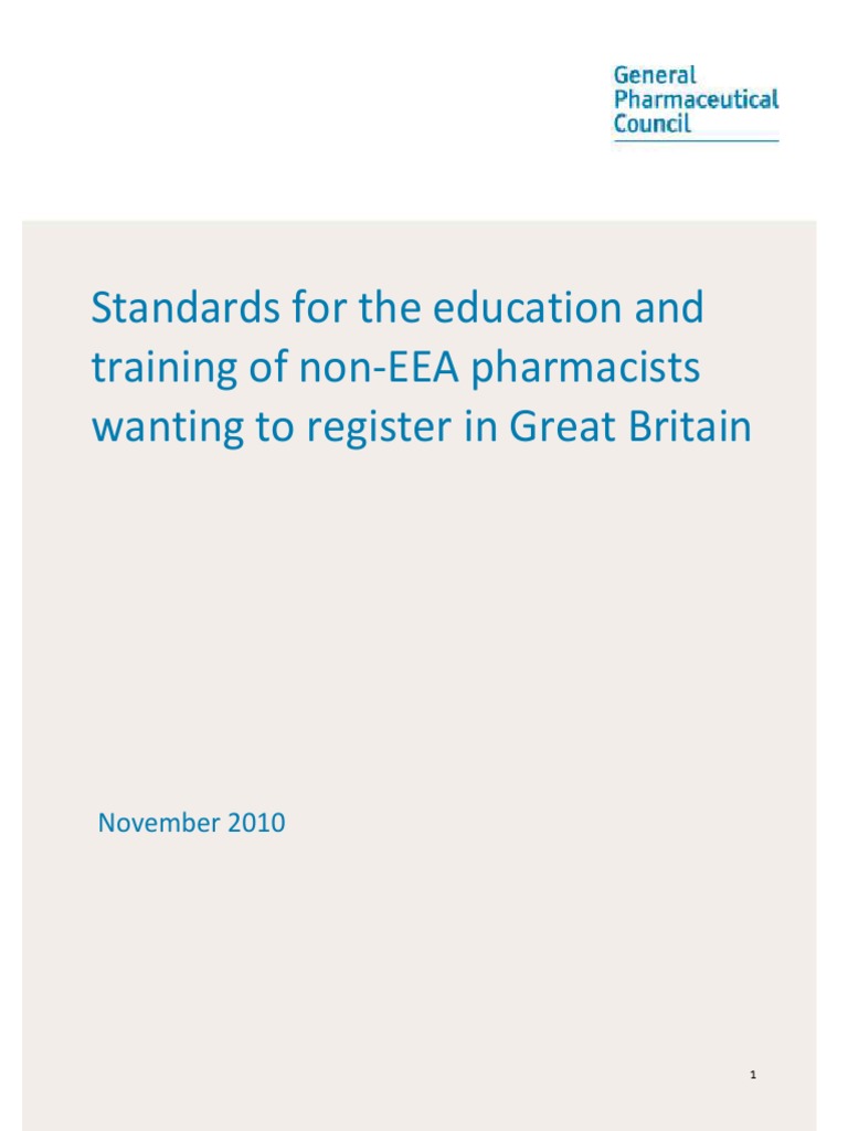 GPHC Standards For The Education and Training of Non EEA Pharmacists ...