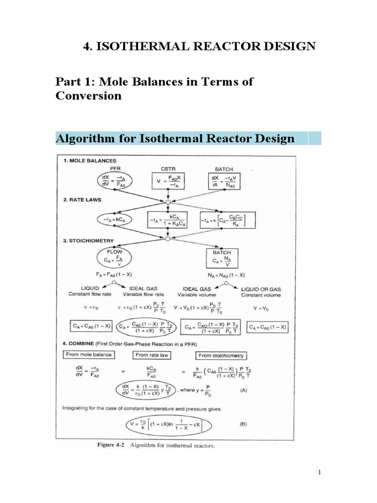Isothermal Reactor Design Part 1: Mole Balances in Terms of Conversion ...
