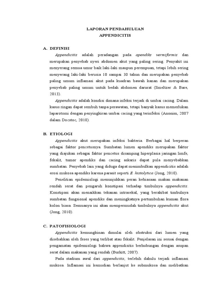 Appendicitis (LP Dan Konsep Askep) | PDF