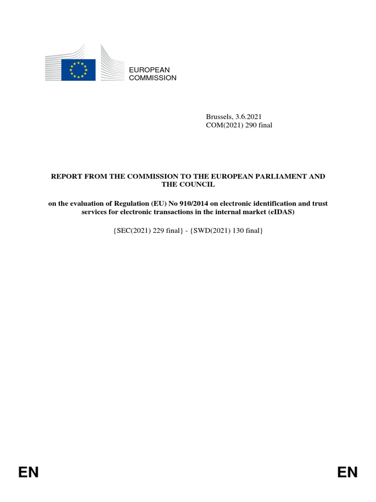 eIDAS Regulation Evaluation Report 2021 | PDF | European Union | Identity Document