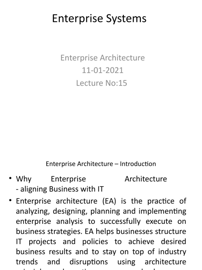 Lecture-15 Enterprise Architecture | PDF | Enterprise Architecture ... Lecture-15 Enterprise Architecture | PDF | Enterprise Architecture ...