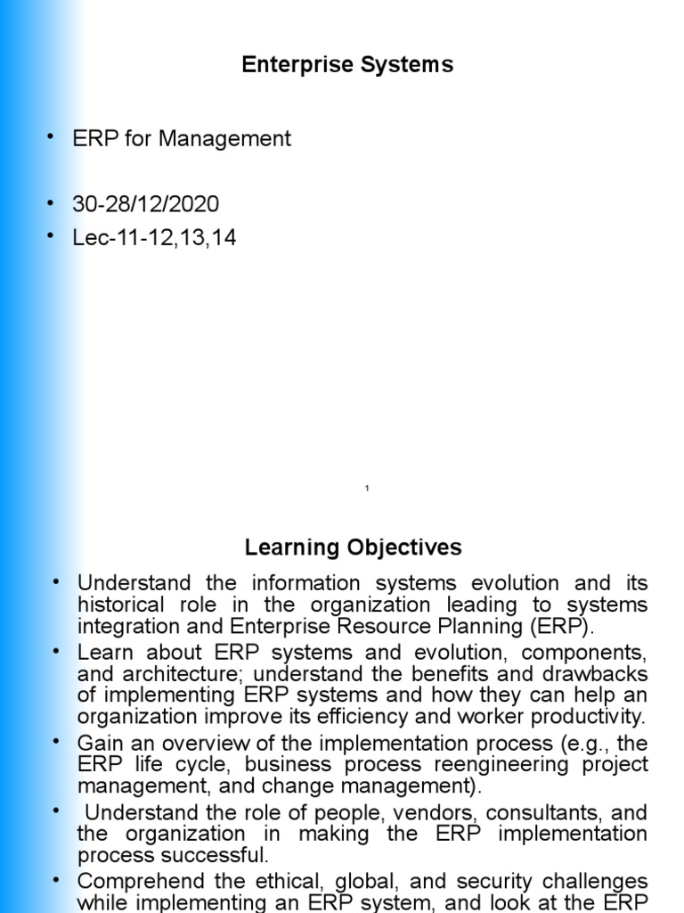 Understanding ERP Systems and Implementation | PDF | Enterprise ...