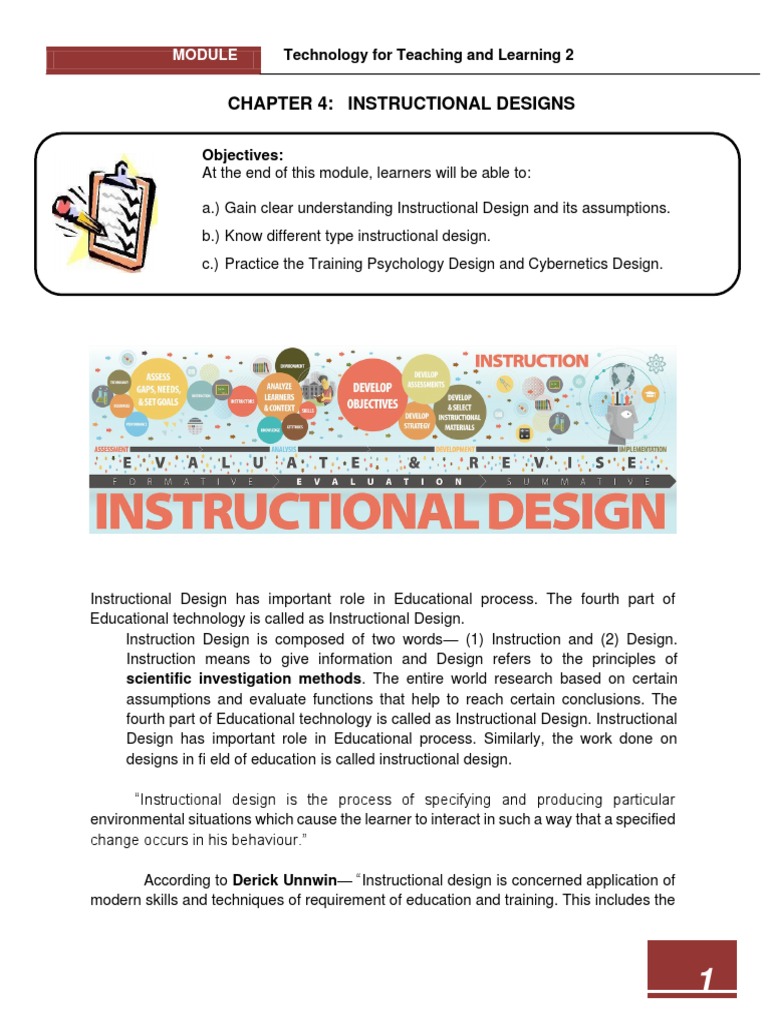 Chapter 4 - Instructional Designs | PDF | Instructional Design | Design