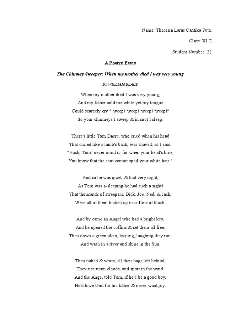 William Blake The Chimney Sweeper