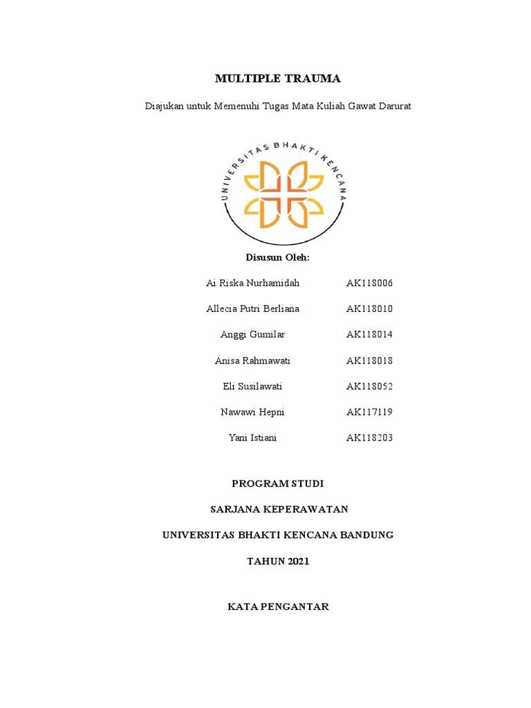 Multiple Trauma - Kelompok 2 - Gawat Darurat | PDF