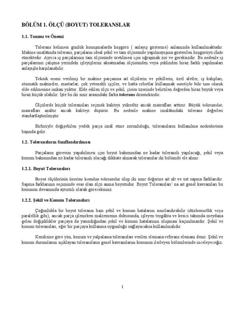 Boyut Sekil Konum Toleranslari | PDF