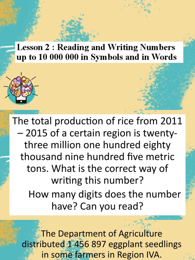 Read and Write Numbers Up To 10 000 000 in Symbols and in Words ...