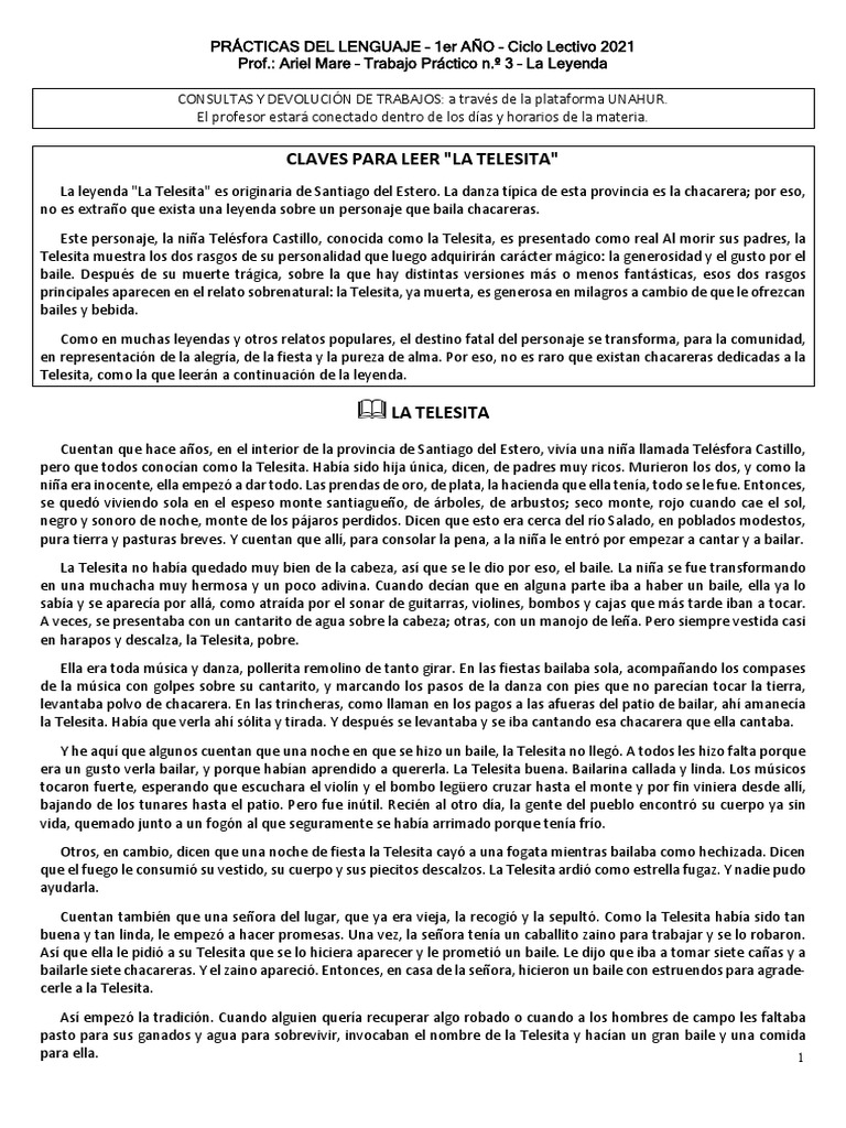 06 Las Leyendas Actividades | PDF