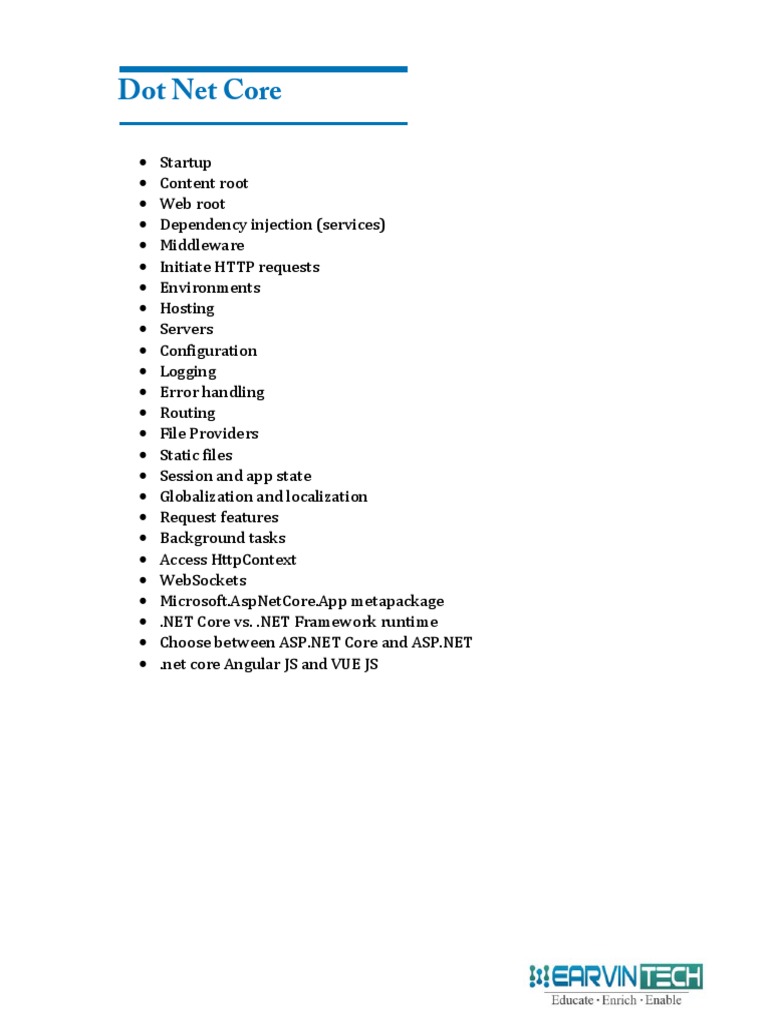 Dot Net Core | PDF | Business | Computers