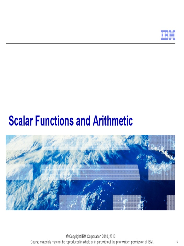 Scalar Functions and Arithmetic | PDF | Software Engineering | Data Management