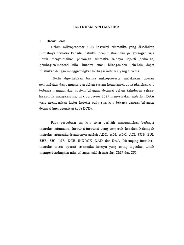 Lap4 Instruksi Aritmatika | PDF