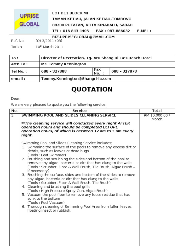 Quotation | PDF | Swimming Pool | Nature