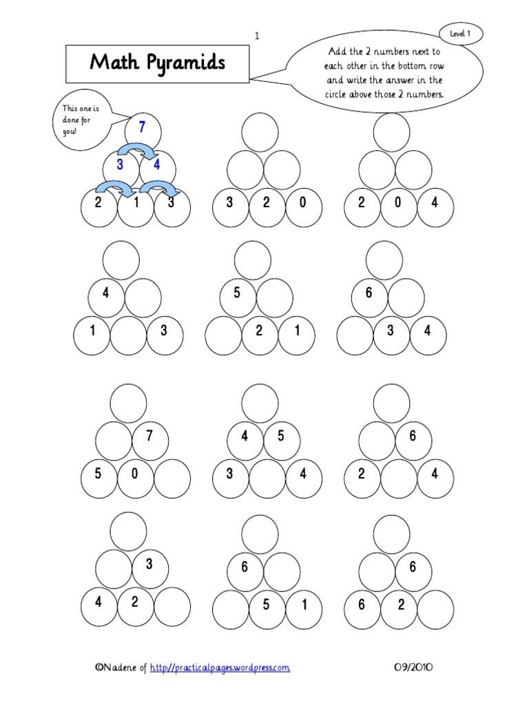 Math Pyramids Math Pyramids Math Pyramids Math Pyramids | PDF