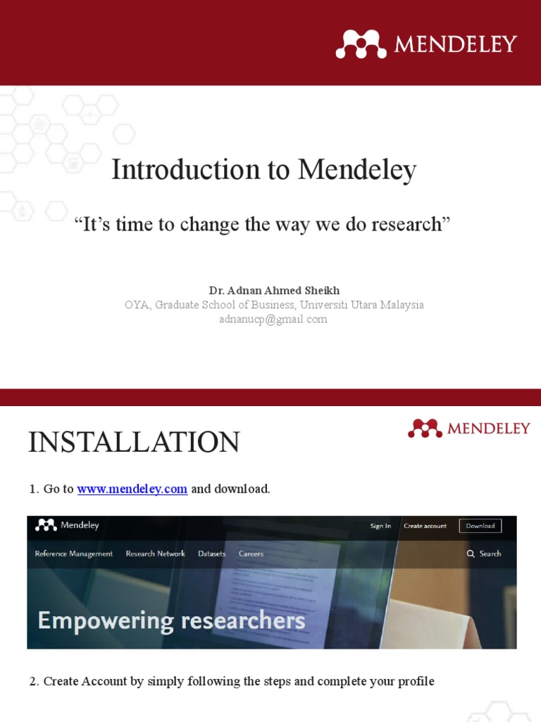 Introduction To Mendeley: "It's Time To Change The Way We Do Research ...