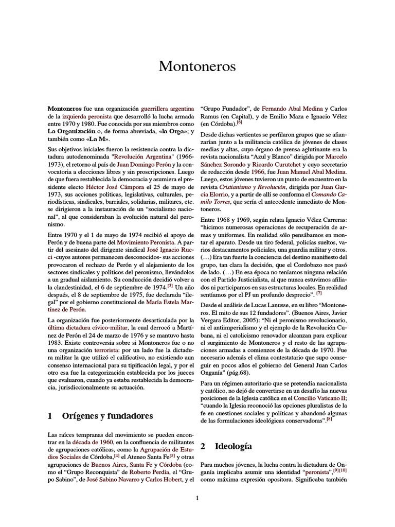 Montoneros | PDF | Argentina