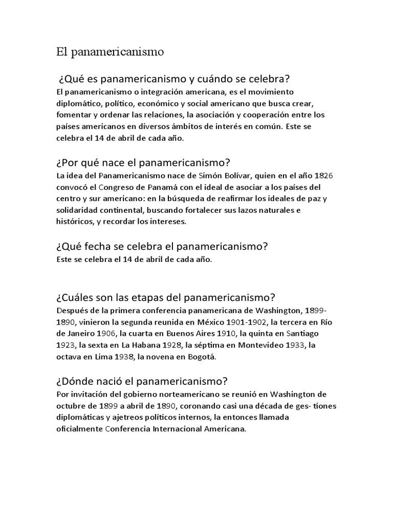 Panamericanismo | PDF | Américas | América del Norte