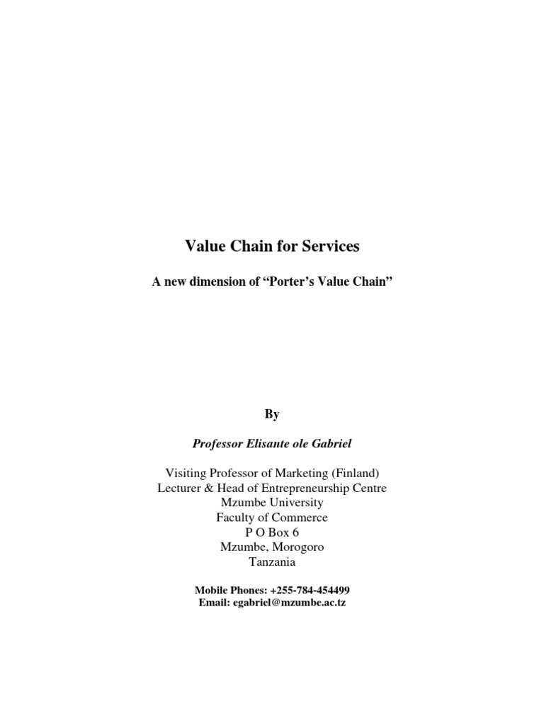 Value Chain For Services - Journal | PDF | Value Chain | Logistics