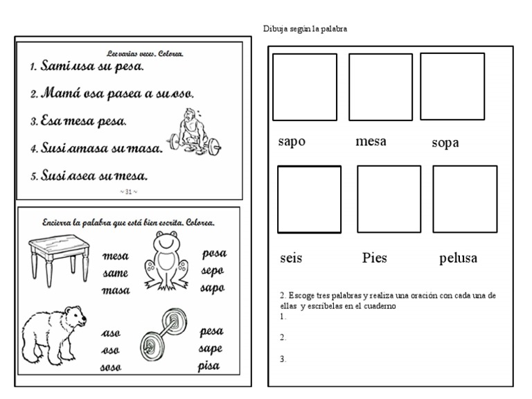 Ficha de La Letra S | PDF | Artes del Lenguaje y Comunicación