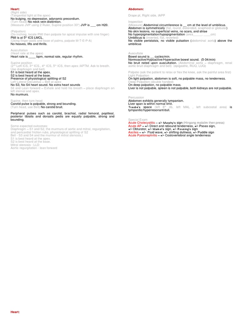 Abdomen and Heart | PDF | Cardiovascular System | Angiology