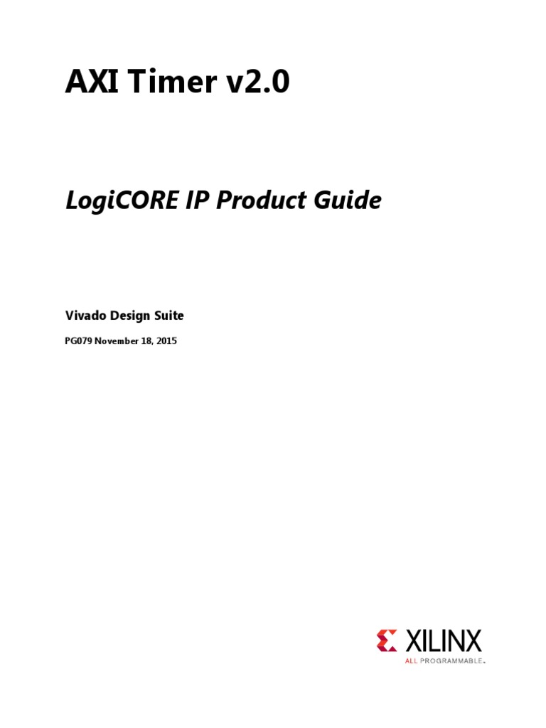 Axi Timer V2.0: Logicore Ip Product Guide | PDF | Timer | Vhdl