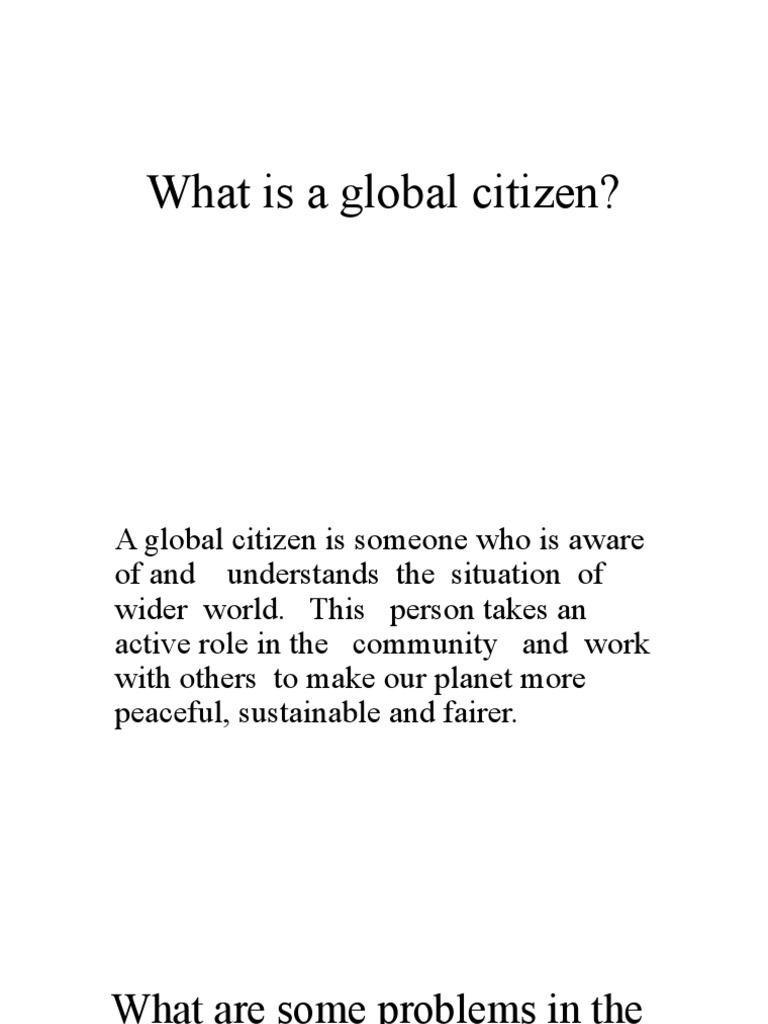 What Is A Global Citizen? | PDF