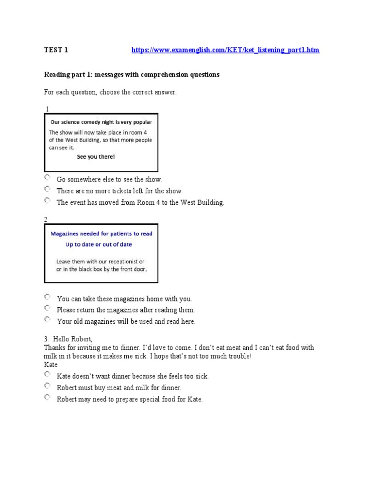 KET 2021 Practice Tests | PDF | Color | Sports