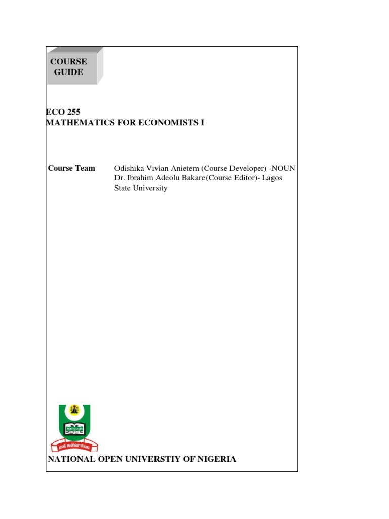 Eco 255 Mathematics For Economists I | PDF | Numbers | Decimal