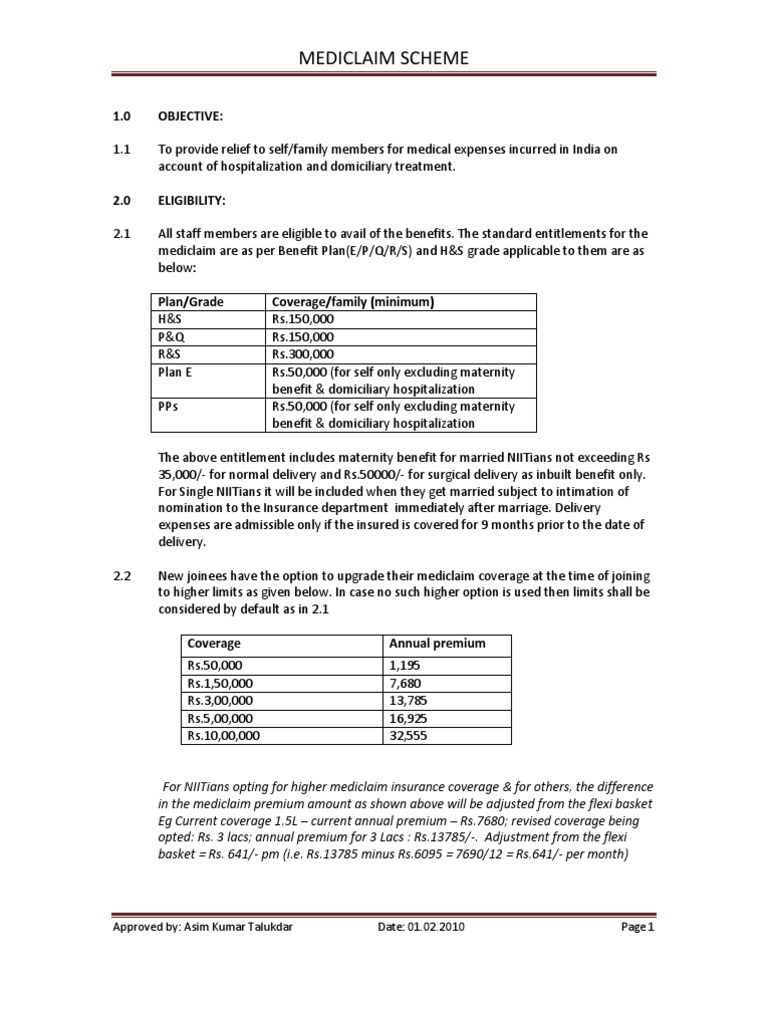 Mediclaim Insurance Scheme | PDF | Insurance | Nursing