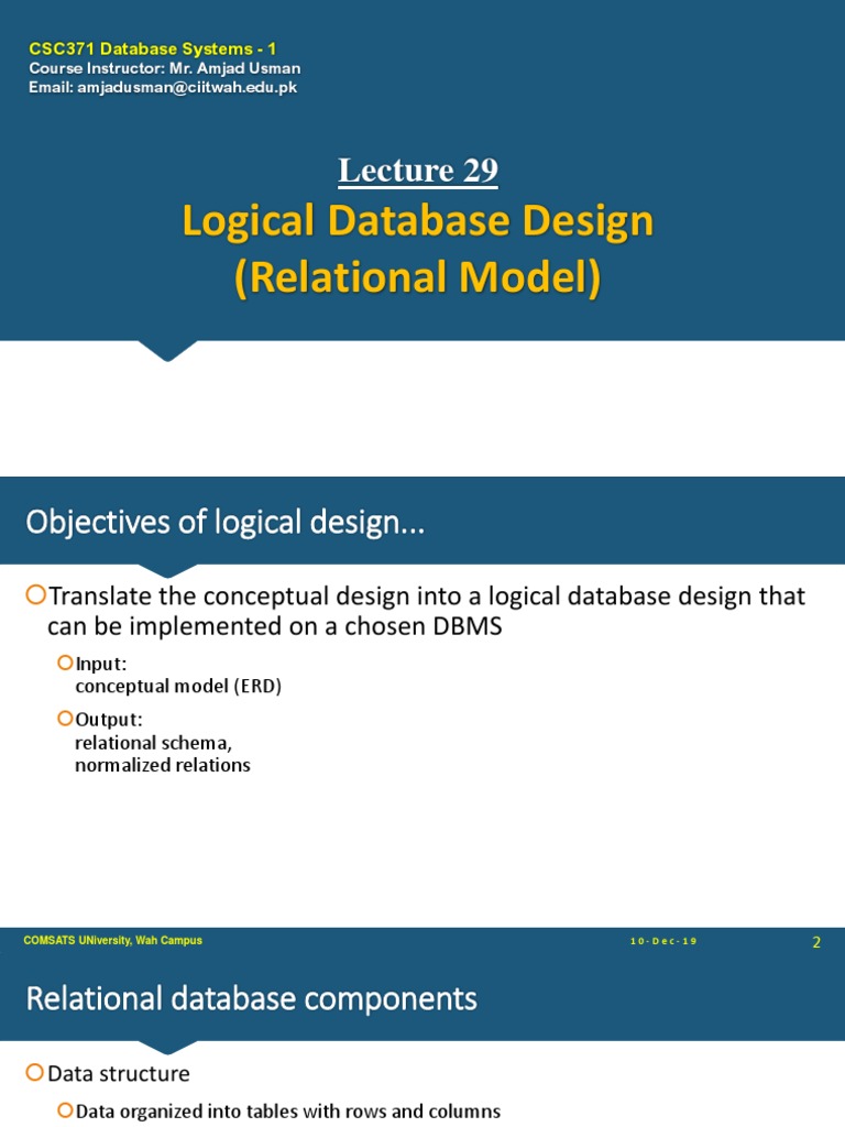 Logical Database Design | PDF | Relational Database | Information ...