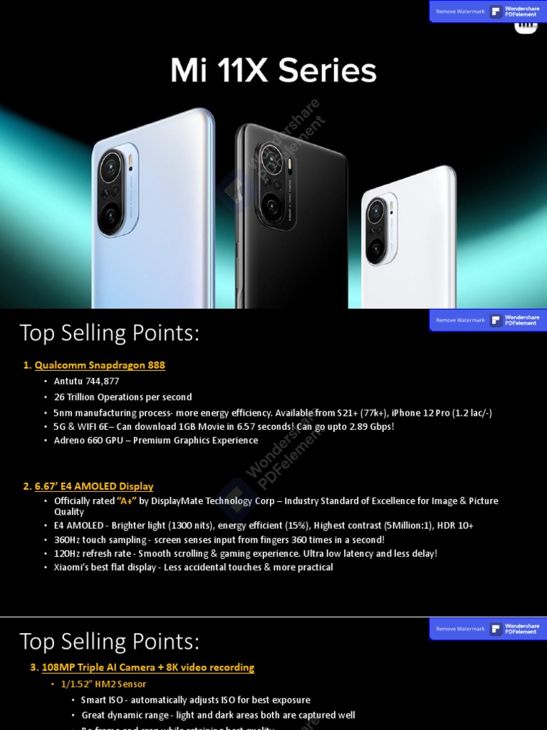 Mi11X - One Pager | PDF | Camera | High Dynamic Range Imaging