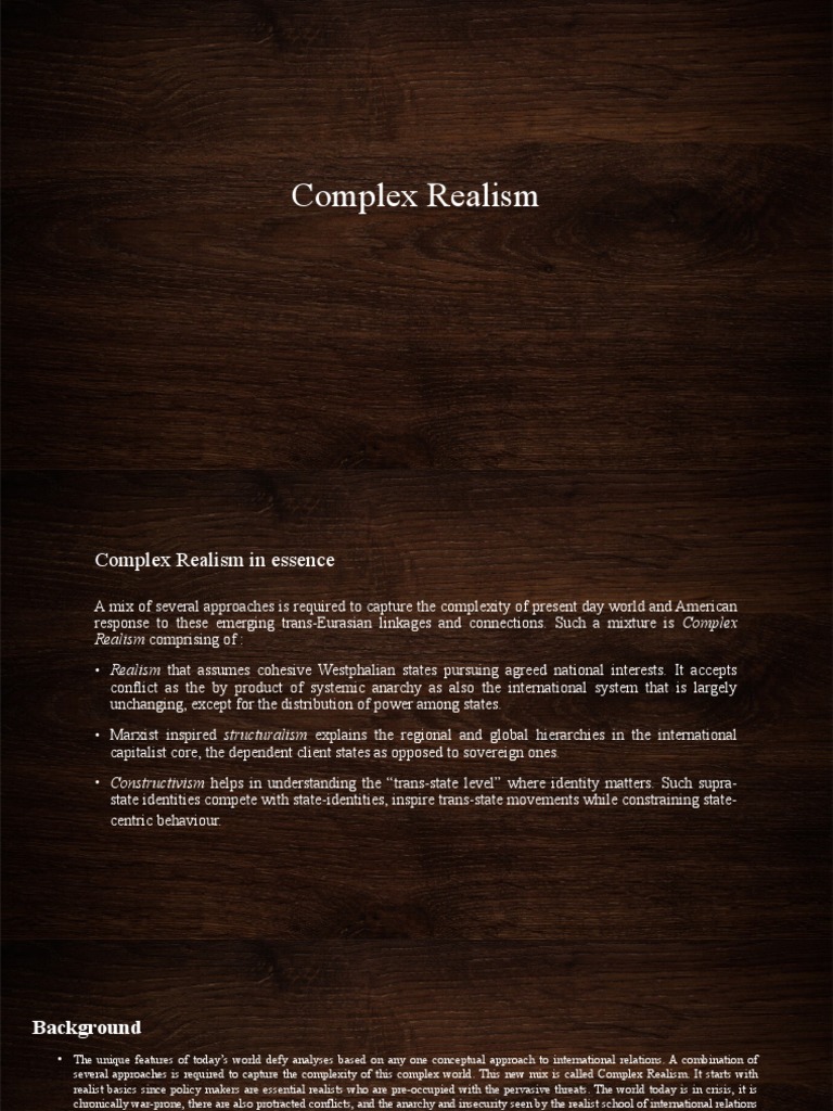 Complex Realism | PDF | Arab World | Iraq