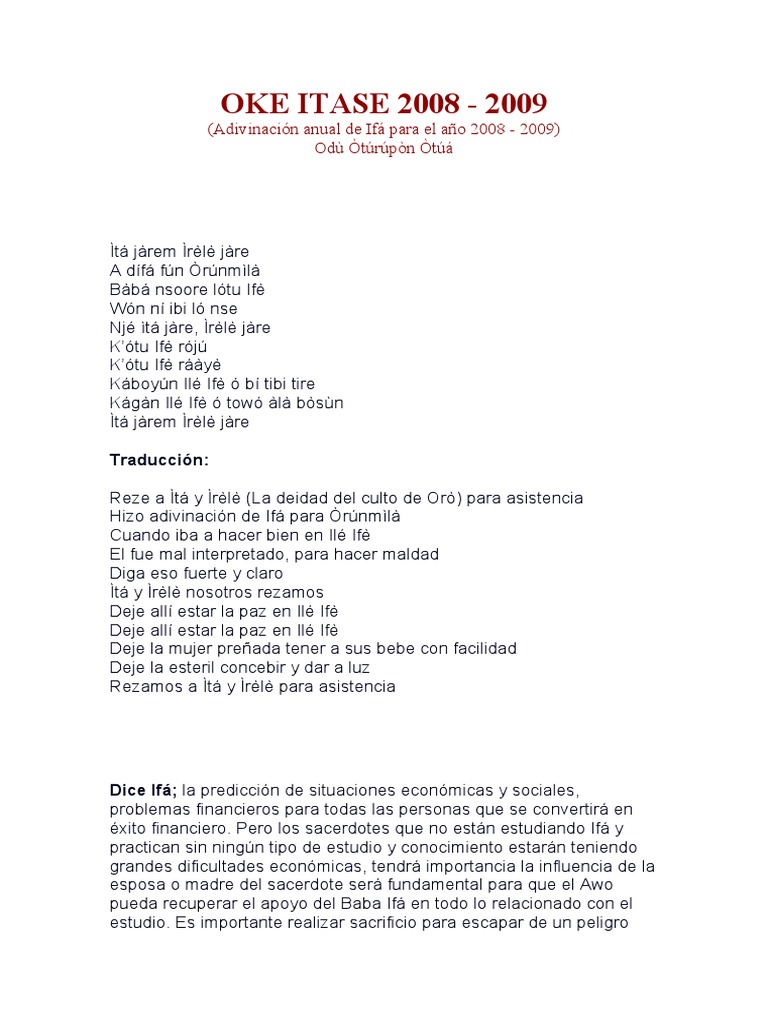 Oke Itase 2008 | PDF | Religión y creencia
