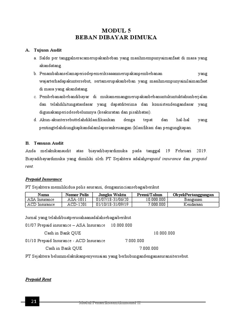 Modul Lab Pemeriksaan Akuntansi 2 CH 5 - 8 | PDF