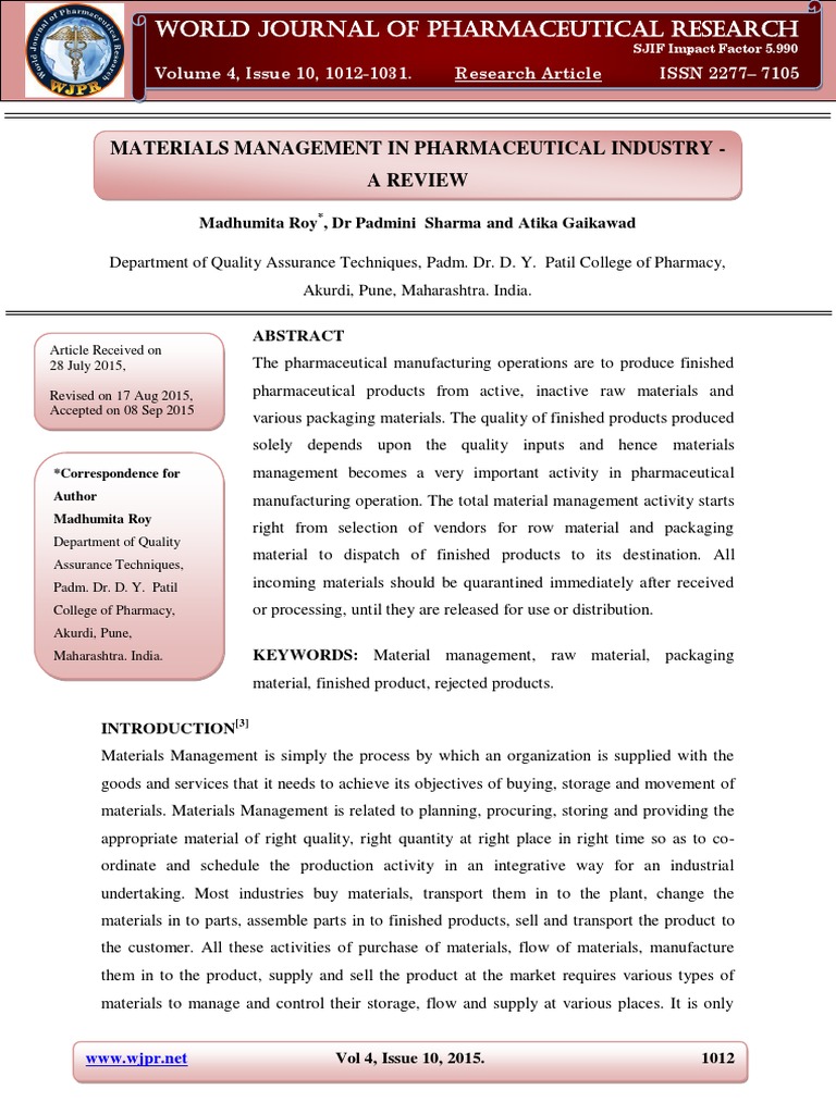 Material Management | PDF | Quality Assurance | Inventory