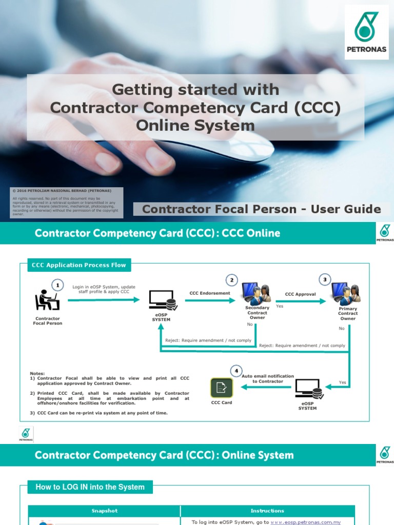 CCC User Guide Nov 2017 Latest - Contractor Focal | PDF | Login | Software