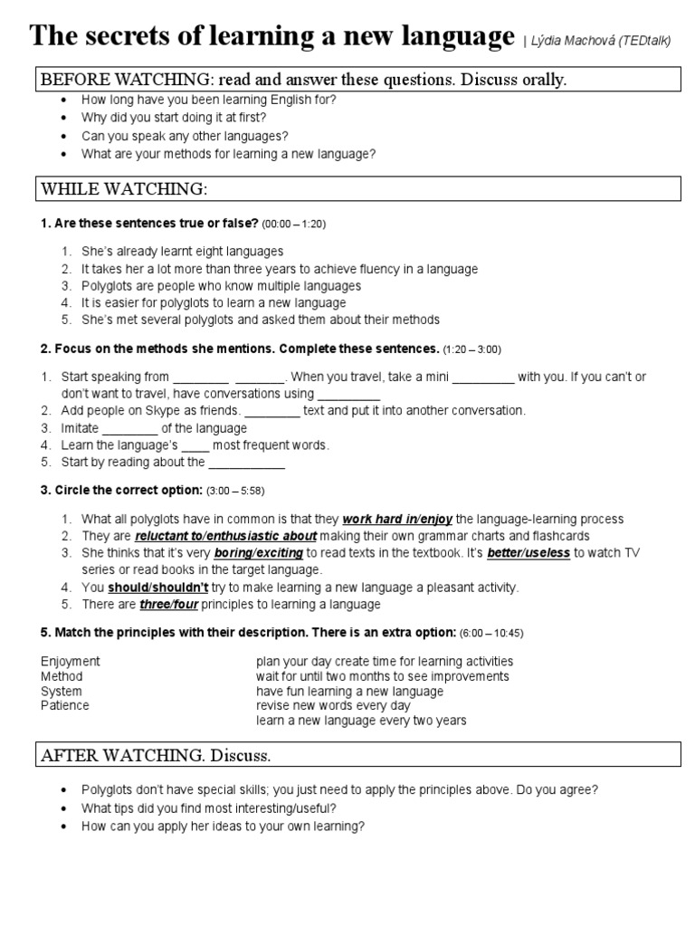 The Secrets of Learning A New Language | PDF