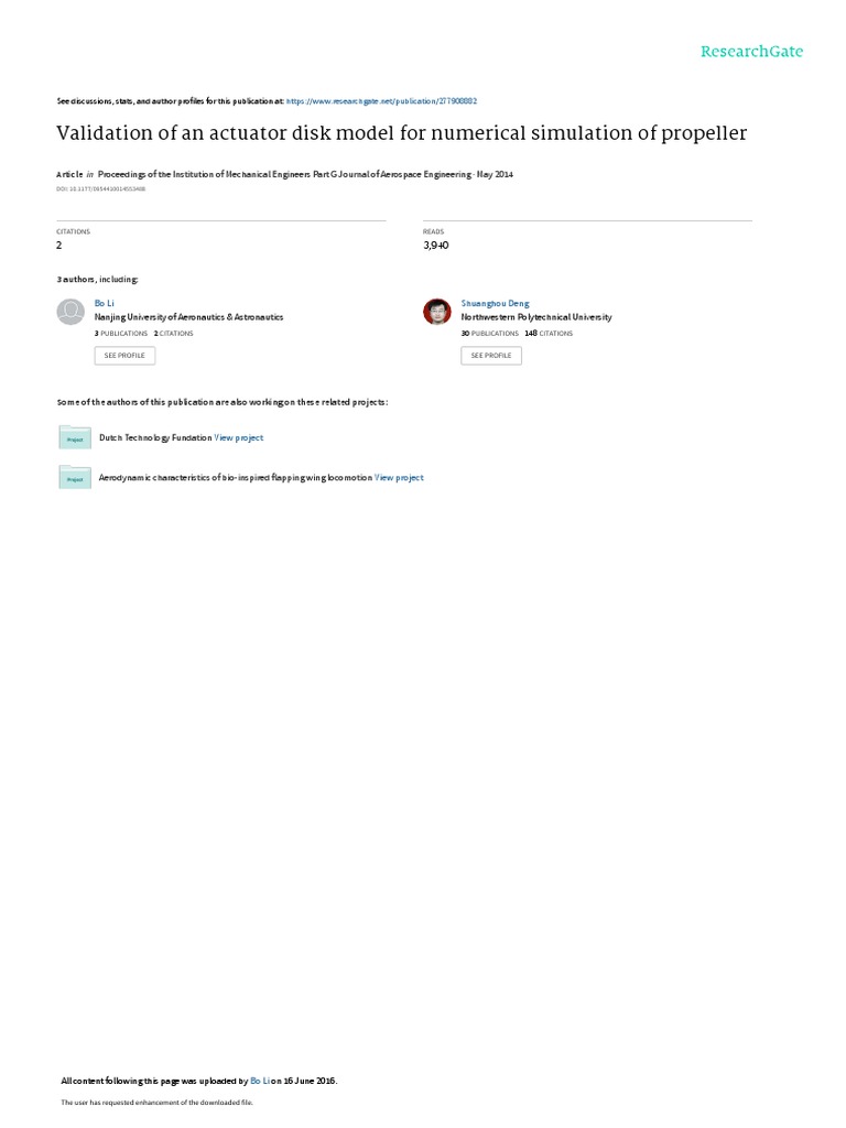 Validation of An Actuator Disk Model For Numerical Simulation of ...