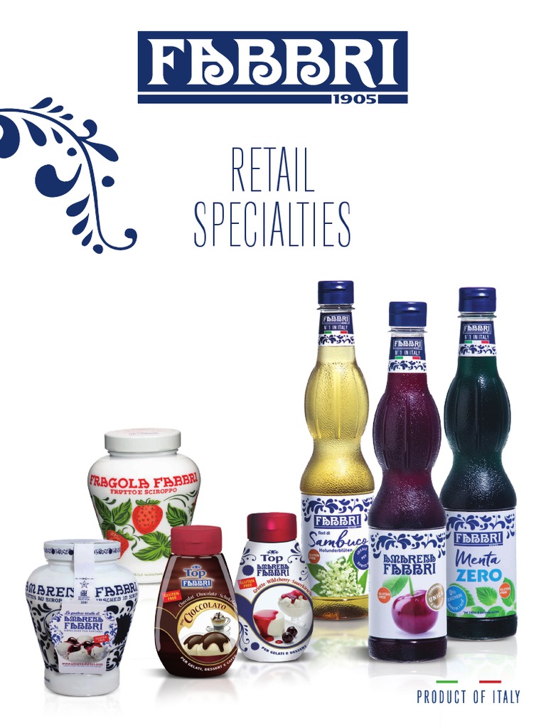 Fabbri: Premium Ingredients for Retailers | PDF | Drink | Syrup