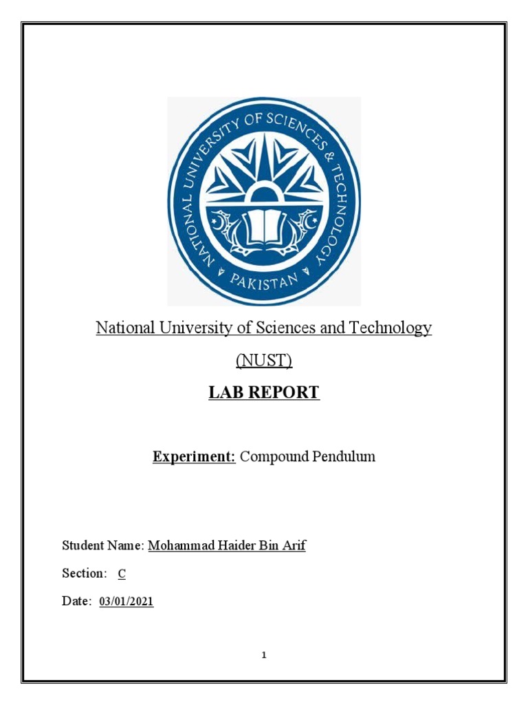 National University of Sciences and Technology (NUST) : Lab Report ...