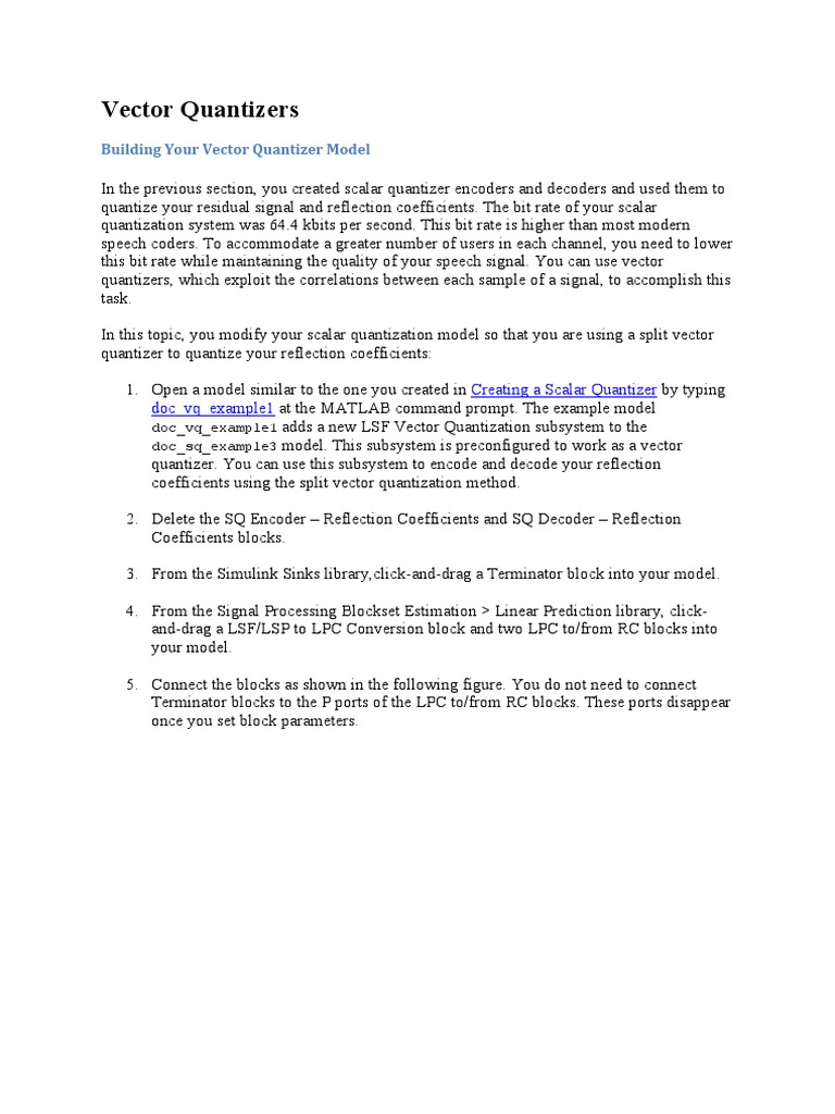 Vector Quantizers: Creating A Scalar Quantizer Doc - VQ - Example1 | PDF | Telecommunications ...