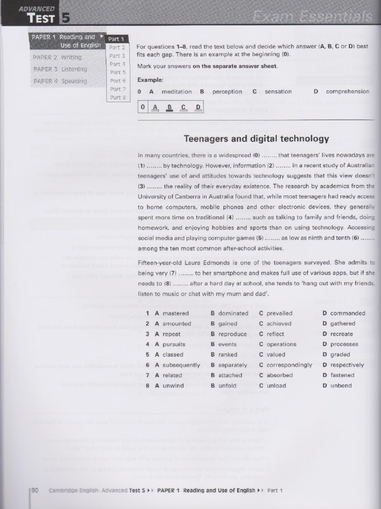 Cambridge CAE Advanced 2 - Test 5 Q | PDF