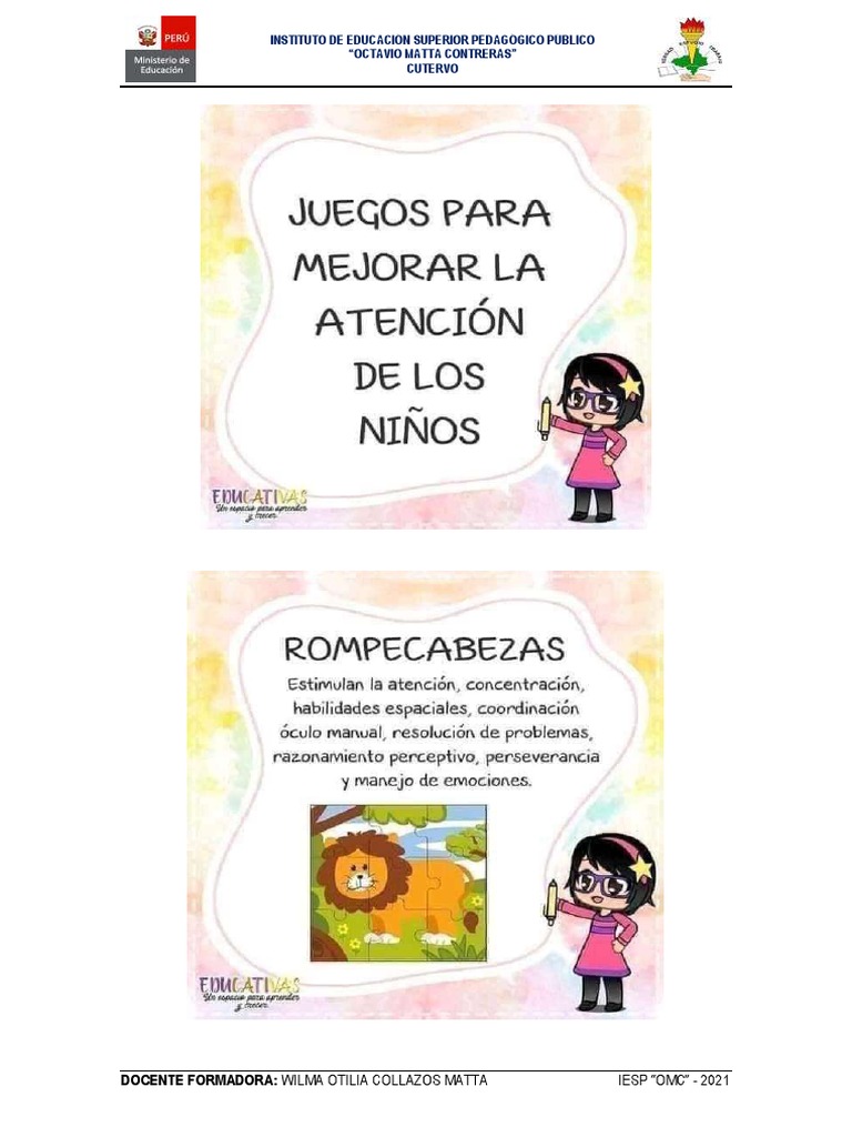 Juegos para Estimular La Atencion Del Niño | PDF