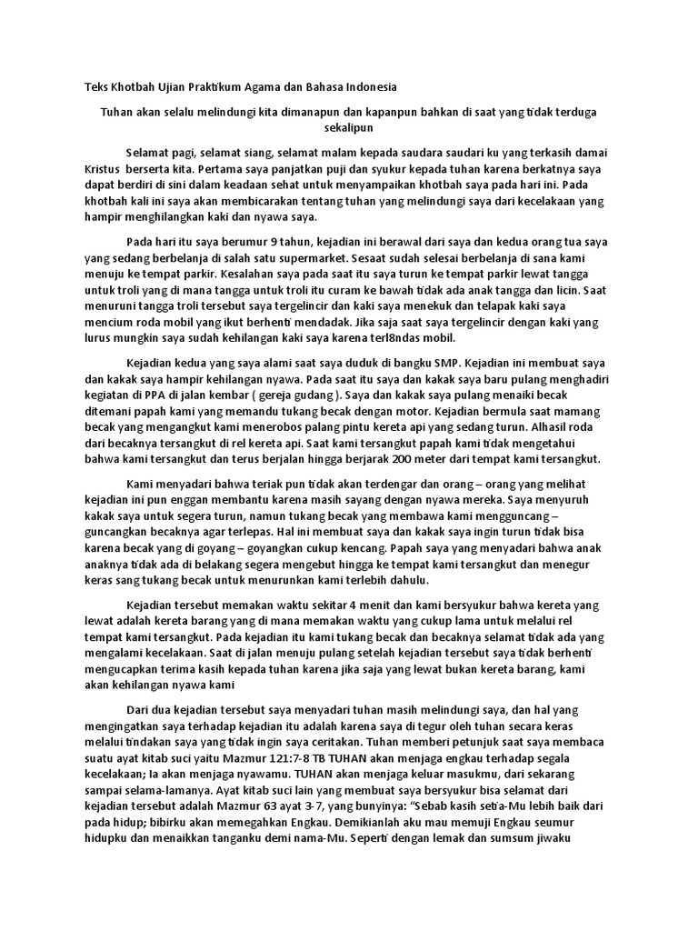 Teks Khotbah Uprak Agama Indo Kevin Paskah | PDF