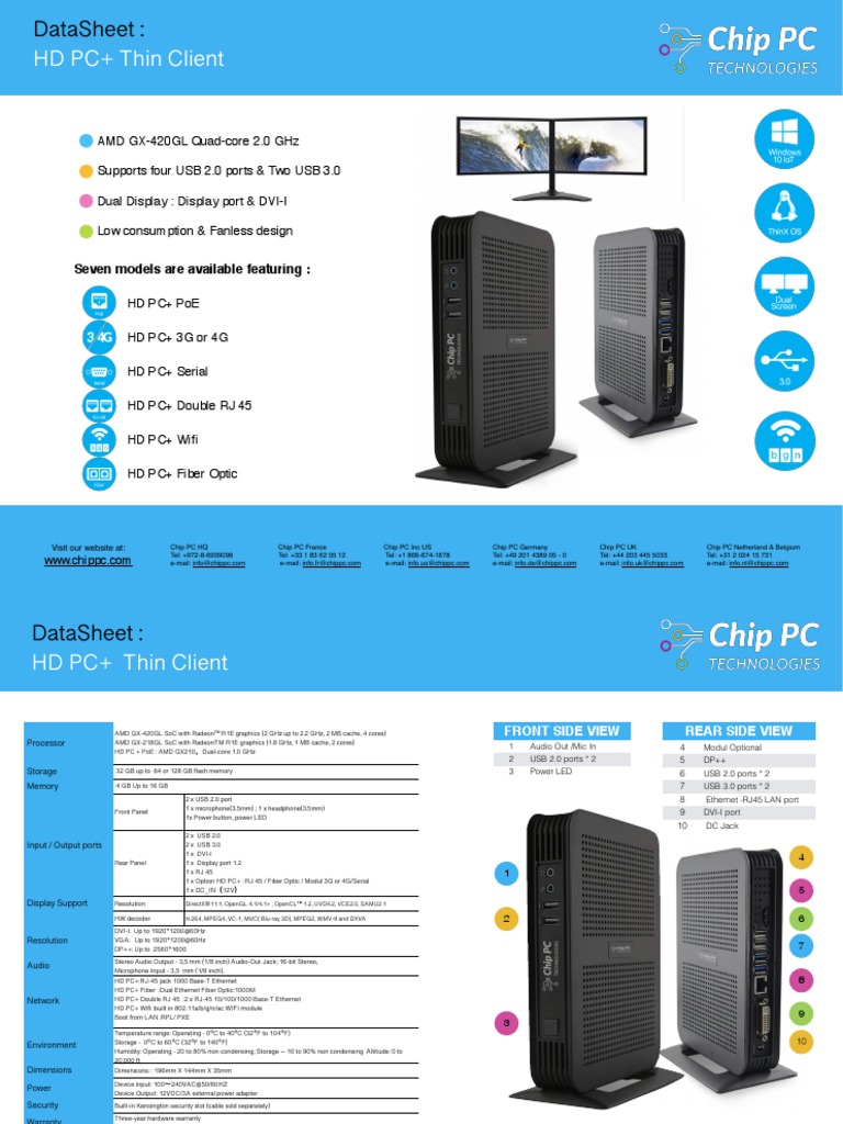 Amd Gx-420Gl Quad-Core 2.0 GHZ Supports Four Usb 2.0 Ports & Two Usb 3. ...