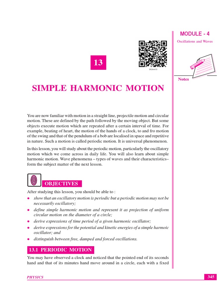 SHM Motion Explained | PDF | Oscillation | Resonance
