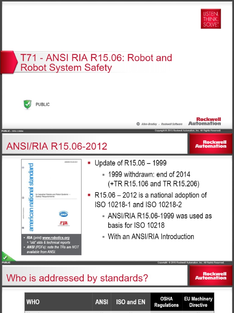 T71 - ANSI RIA R15.06 - Robot and Robot System Safety PUBLIC - Manualzz | PDF